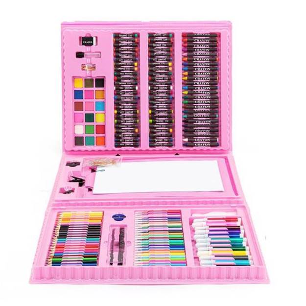 Kids Deluxe Art Kit - 208-Piece Creativity Set with Drawing Board ...